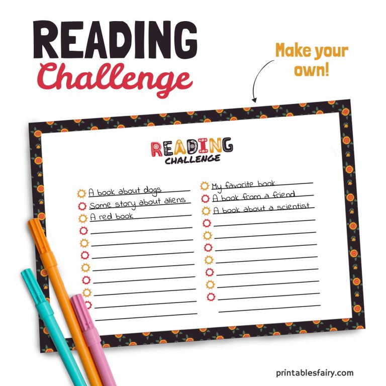 Reading Challenge For Kids - The Printables Fairy