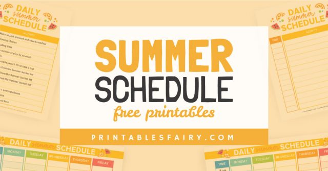 Summer Schedule for Kids (Free Printables) - The Printables Fairy