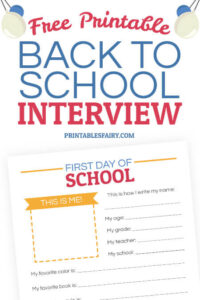 Back To School Interview {Free Printable} - The Printables Fairy