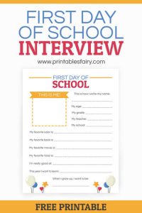 Back To School Interview {Free Printable} - The Printables Fairy