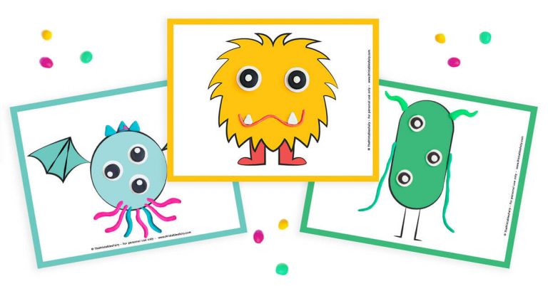 Monster Play Dough Mats (Free Printables) - The Printables Fairy