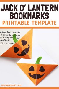 Jack O' Lantern Corner Bookmarks (Easy Pumpkin Bookmark) - The ...