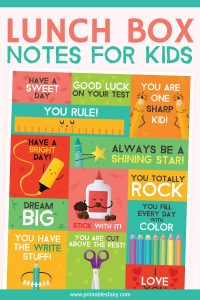 Back to School Lunch Box Notes {Free Printables} - The Printables Fairy