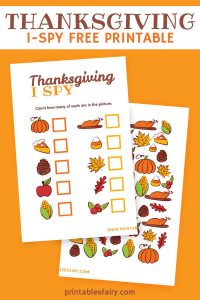 Thanksgiving I Spy {Free Printable} - The Printables Fairy