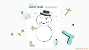 Roll a Snowman: Winter Printable Game - The Printables Fairy