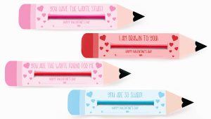 Printable Pencil Valentine Cards - The Printables Fairy