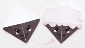 Sheep Corner Bookmark (Origami Craft) - The Printables Fairy