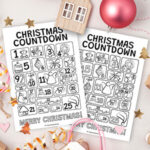 Free Christmas Countdown Coloring Page - The Printables Fairy