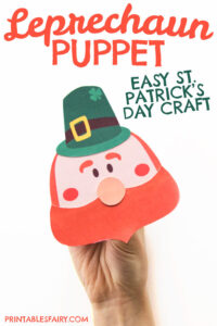 Leprechaun Paper Puppet for St Patrick’s Day - The Printables Fairy