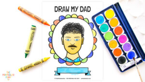 Father’s Day Portrait Drawing with Free Printable - The Printables Fairy