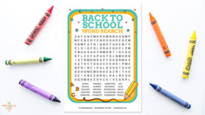 Back to School Word Search - The Printables Fairy