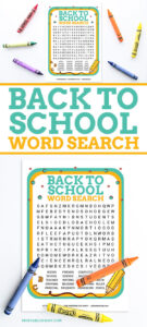 Back to School Word Search - The Printables Fairy