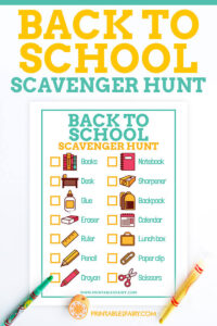 Back to School Scavenger Hunt (Free Printable) - The Printables Fairy