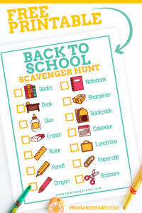 Back to School Scavenger Hunt (Free Printable) - The Printables Fairy