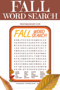 Fall Word Search - The Printables Fairy