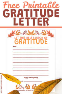 Free Printable Gratitude Letter - The Printables Fairy