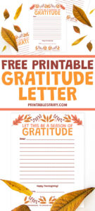 Free Printable Gratitude Letter - The Printables Fairy