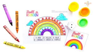 Roll a Rainbow Game - The Printables Fairy