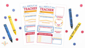 All About My Teacher (Free Printable) - The Printables Fairy