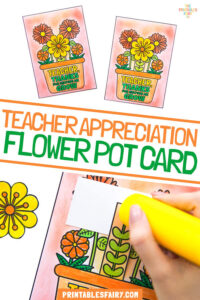 Teacher Appreciation Flower Pot Card - The Printables Fairy