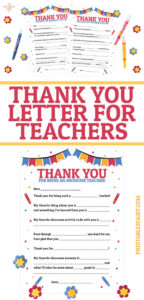 Teacher Thank You Letter (Free Printable) - The Printables Fairy
