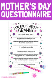 Mother's Day Questionnaire (Free Printable) - The Printables Fairy
