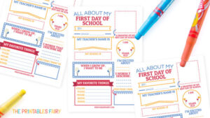 First Day Of School All About Me (Free Printable) - The Printables Fairy
