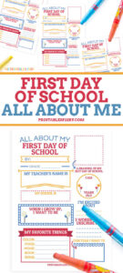 First Day Of School All About Me (Free Printable) - The Printables Fairy